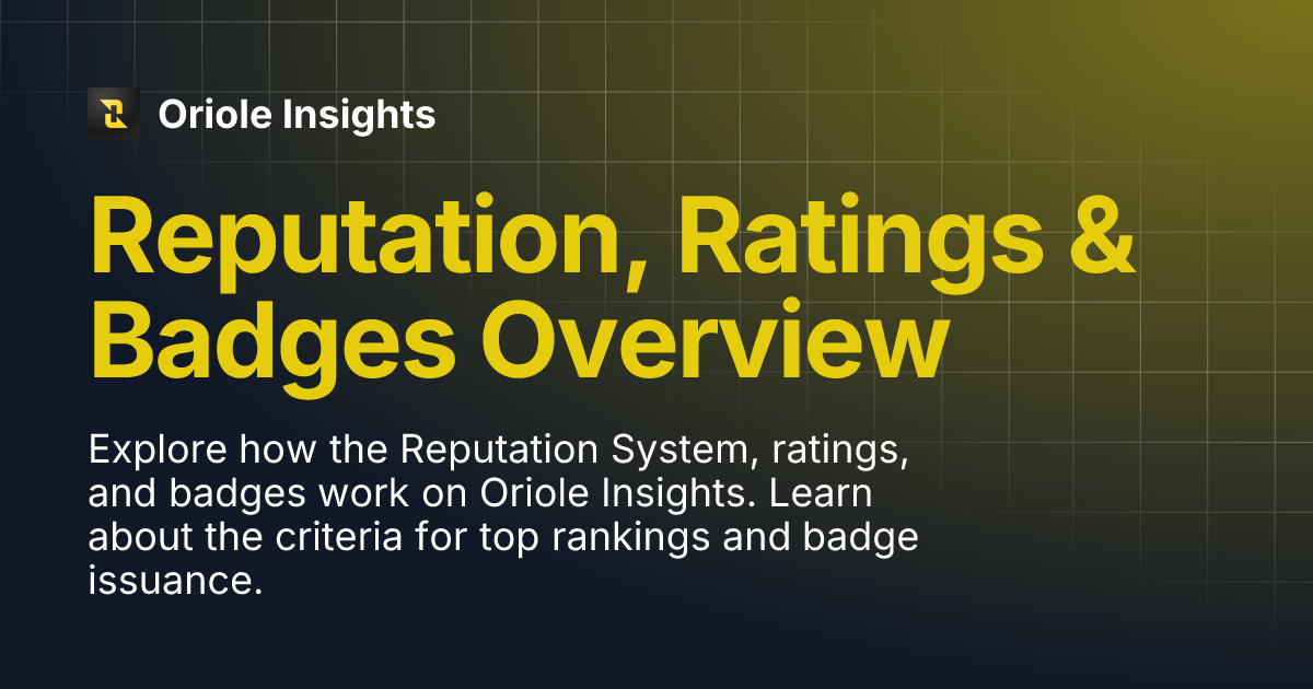 Reputation, Ratings & Badges Overview | Oriole Insights